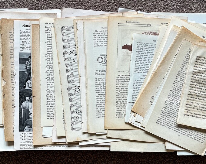 100 Vintage Book Pages - Ephemera Paper for Junk Journals - Etsy