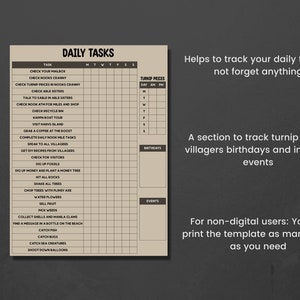 ACNH Daily Checklist | 2.0 Update | Daily Tracker | to Do List | Daily ...
