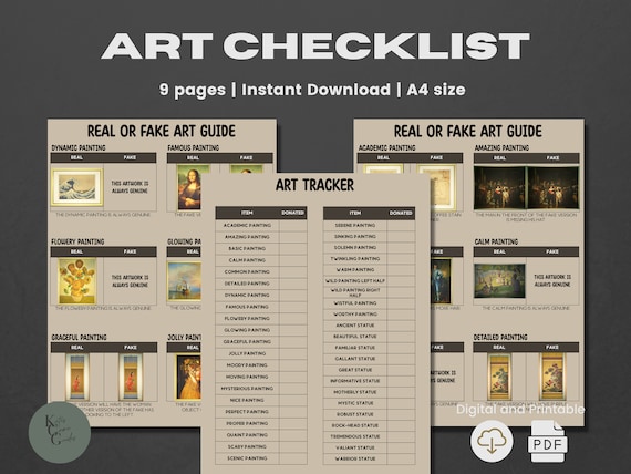 ACNH Art Checklist 2.0 Update Art Catalog Art PDF - Etsy