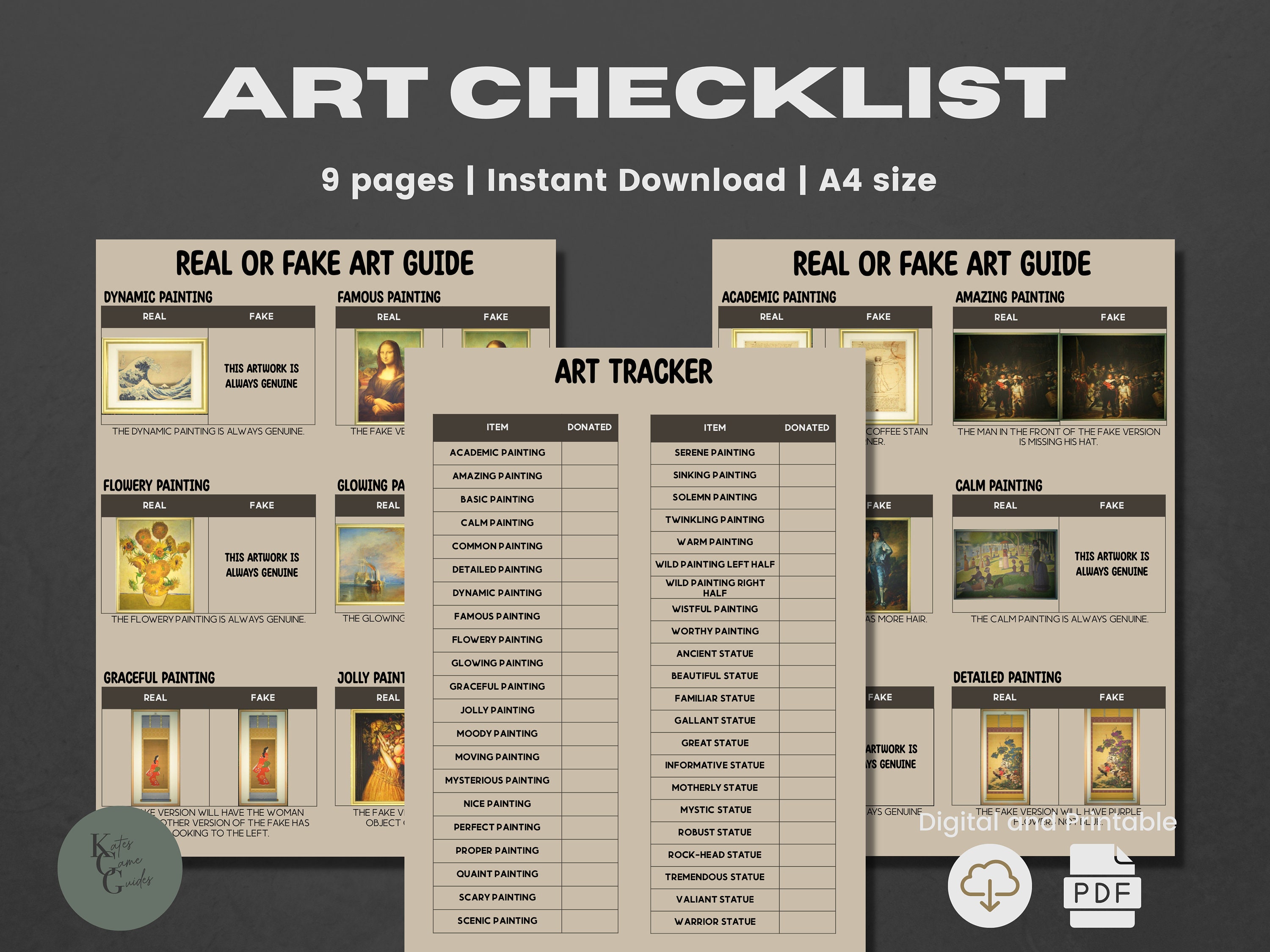 ACNH Art Checklist | 2.0 Update | Art Catalog | Art PDF | Painting List ...