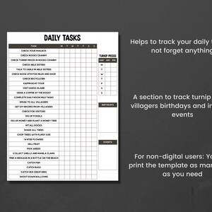 ACNH Daily Checklist | 2.0 Update | Daily Tracker | to Do List | Daily ...