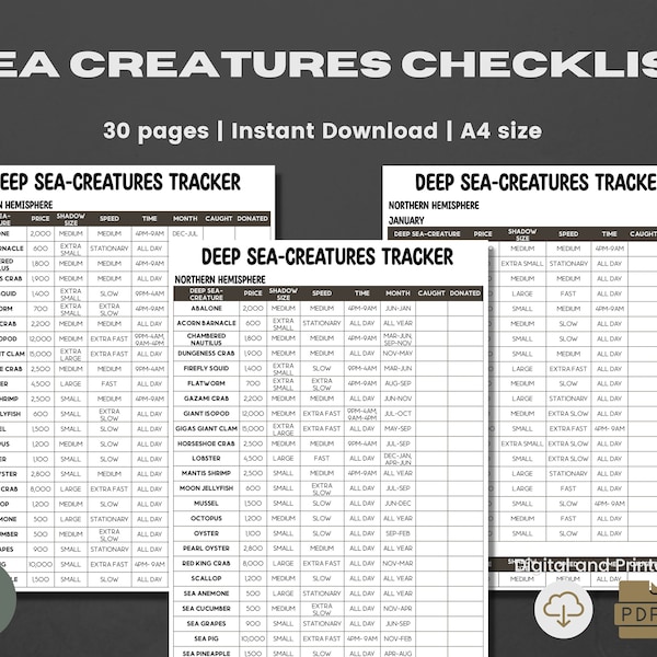 Acnh Creature List - Etsy