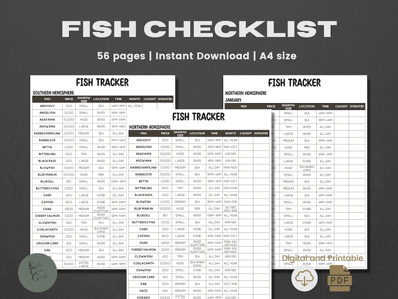 ACNH Fish Checklist | 2.0 Update | Fish Planner | Fish Catalog | Fish ...