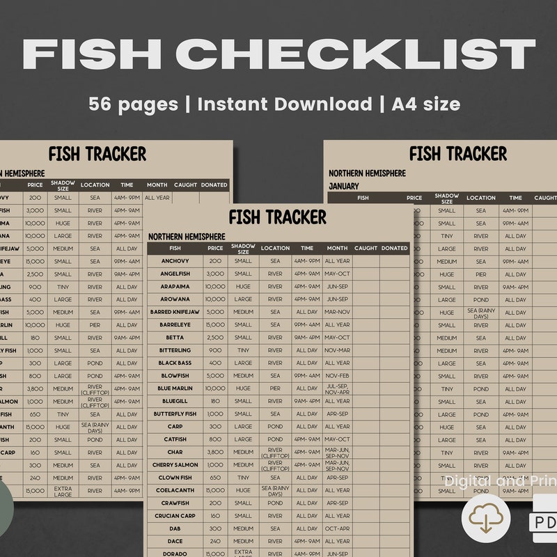 Acnh Printable List - Etsy