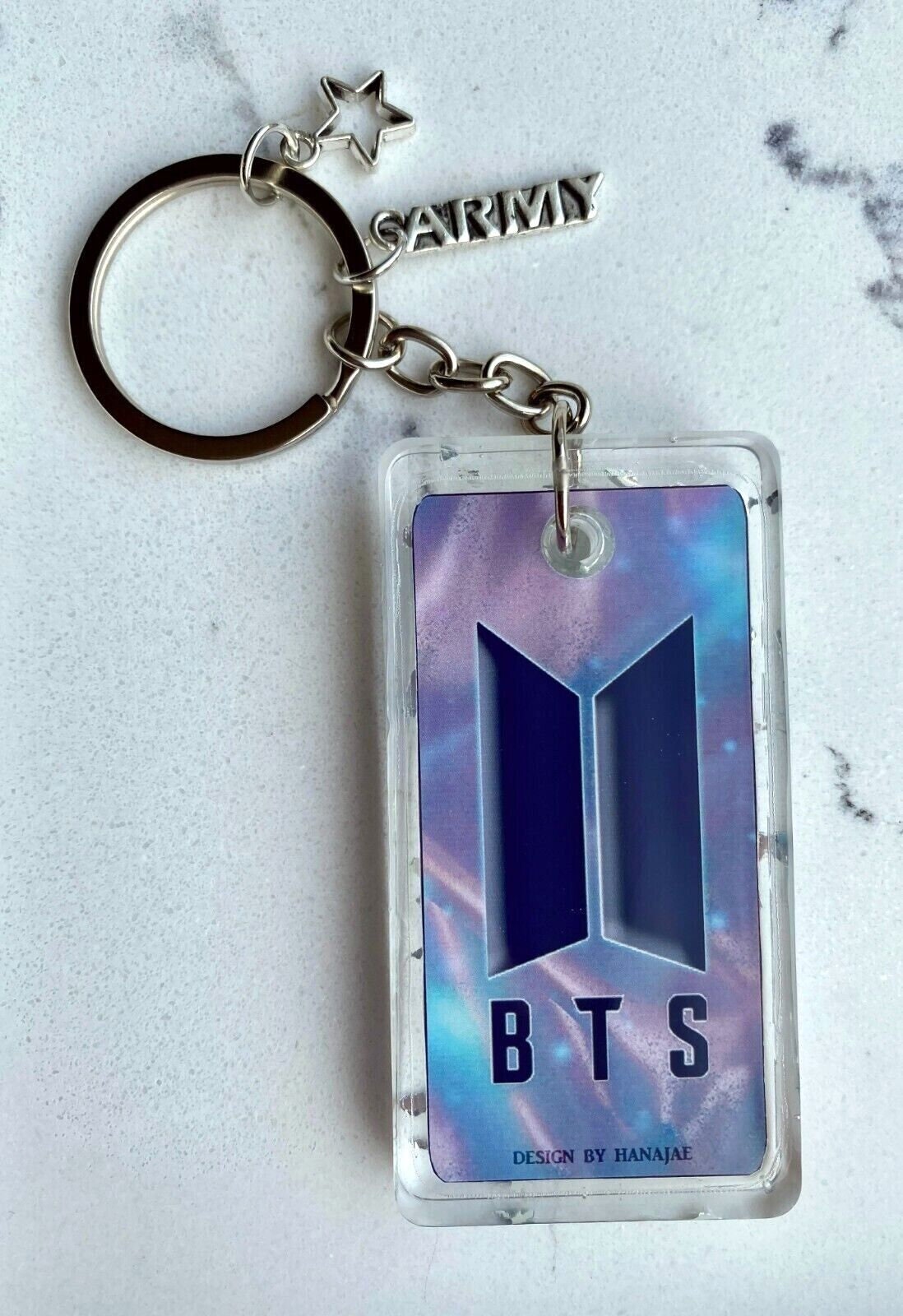 BTS Keychain: Group Logo GALAXY Edition ARMY Charm Handmade Kpop Resin ...