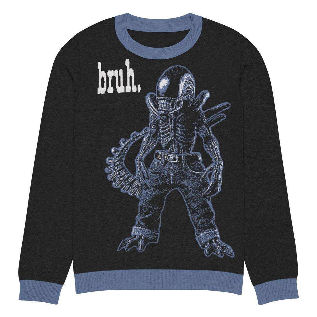 Bruh Jeano the Xenomorph Knitted Sweater Great for Alien Fans - Etsy