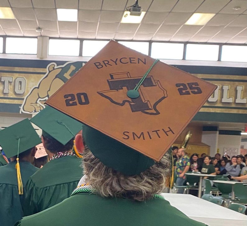 Custom Wooden or Leather Laser Engraved Graduation Cap Toppers FAST ...