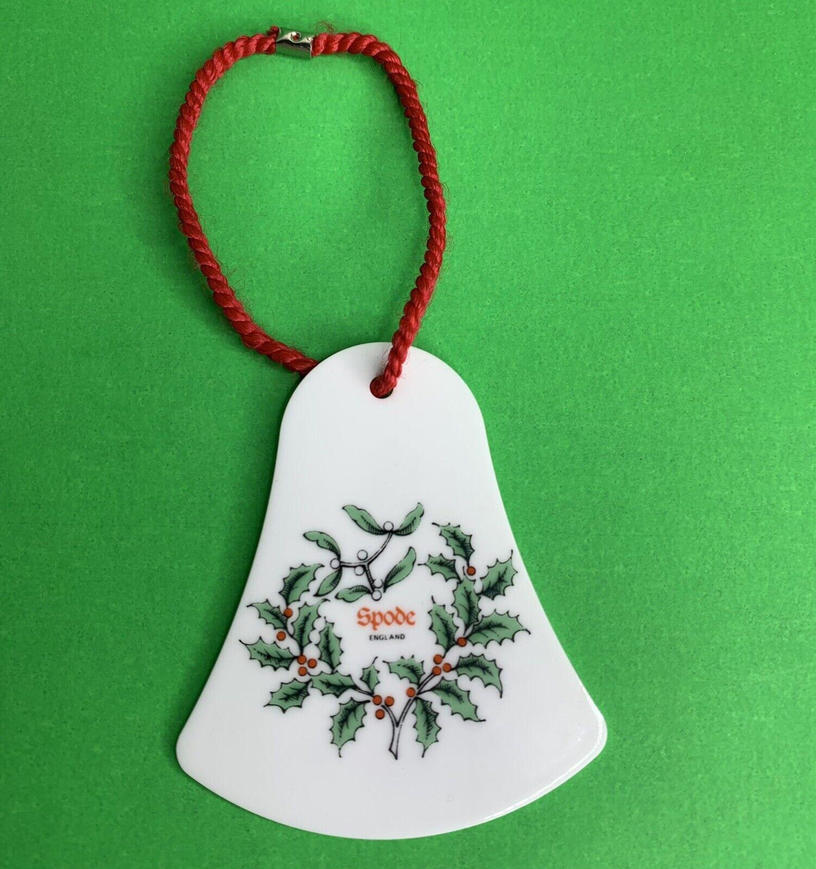 Vintage Spode Christmas Tree Ornament Flat Bell Original Box Thin 2 ...