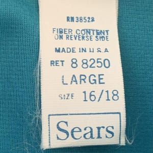 Vintage 1970s-80s Sears Robe, Long Maxi Length, Size Large, Teal Blue ...