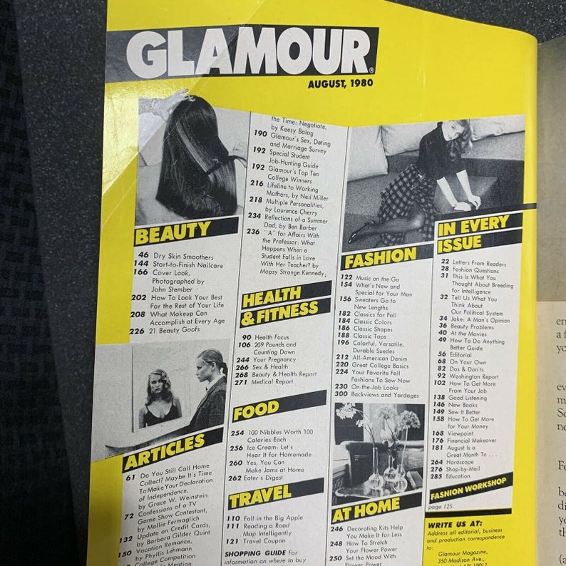 Vintage Glamour Magazine Brooke Shields Age 15 August 1980 No - Etsy