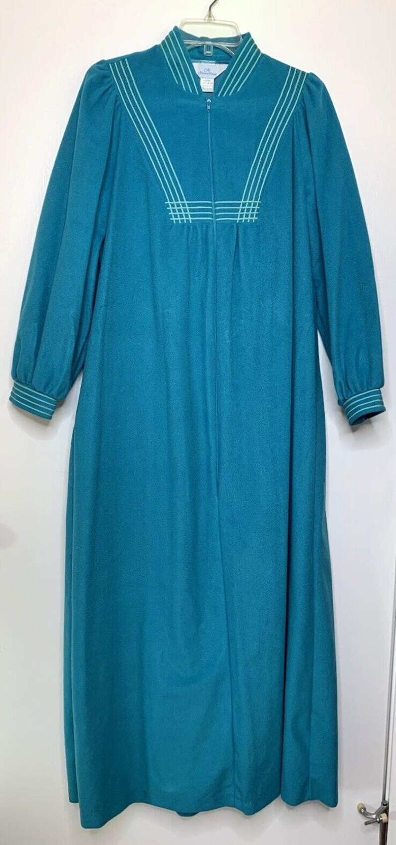 Vintage 1970s-80s Sears Robe, Long Maxi Length, Size Large, Teal Blue ...