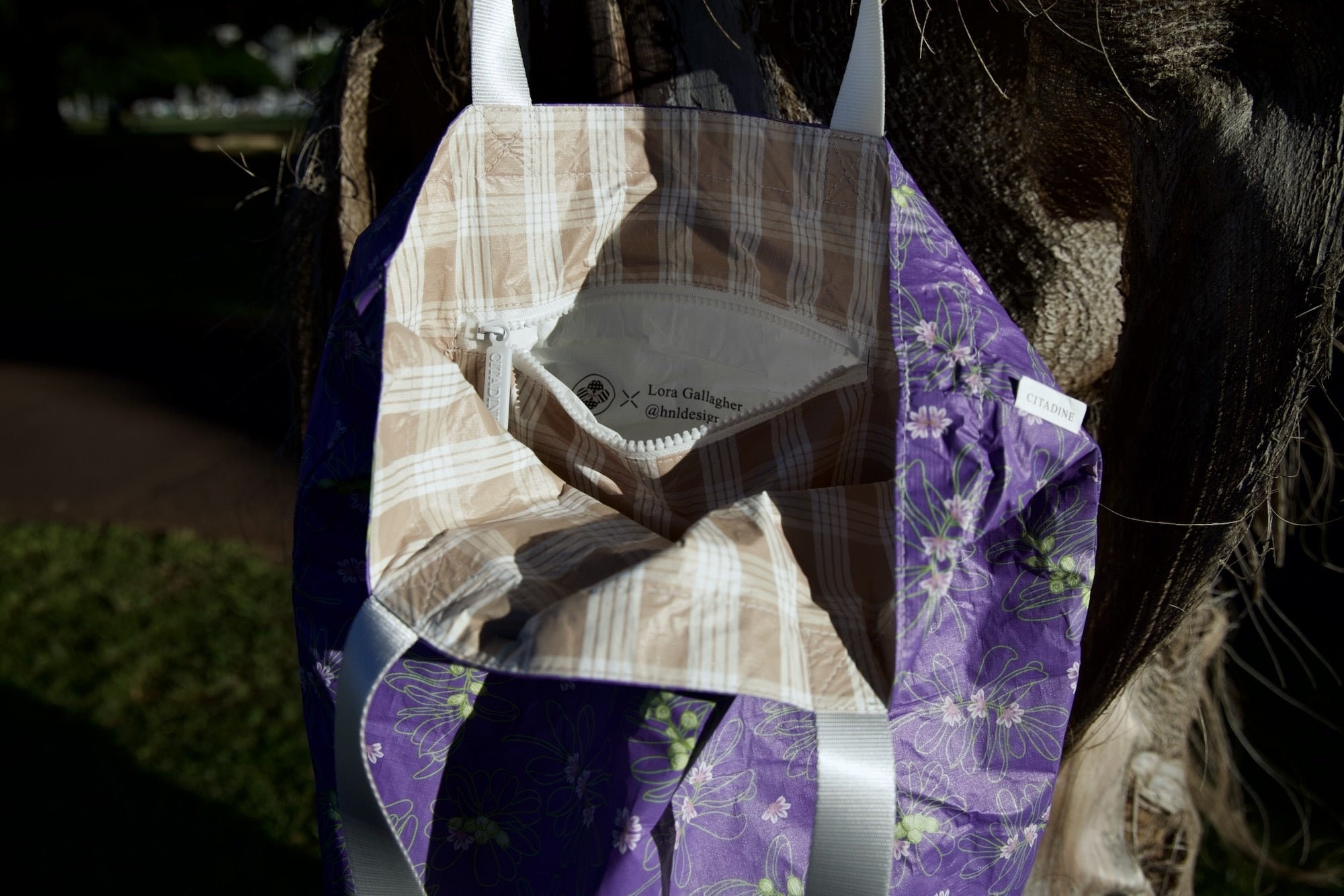 Hawaii Tote HNL Designs Naupaka + Palaka Taupe - Etsy