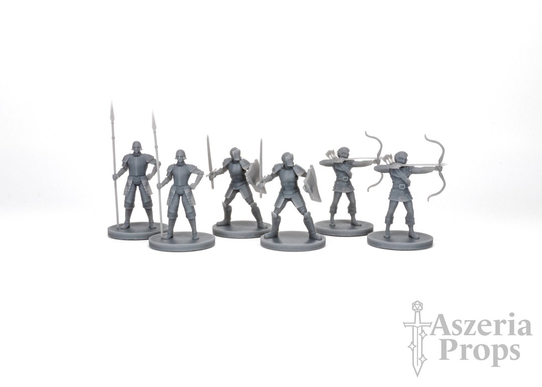 City Guard Dnd Miniatures (set of 6) 3D Printed Guard Miniatures, Dnd ...