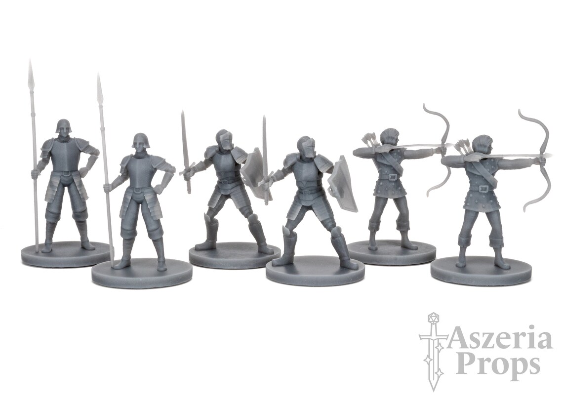 City Guard Dnd Miniatures (set of 6) 3D Printed Guard Miniatures, Dnd ...
