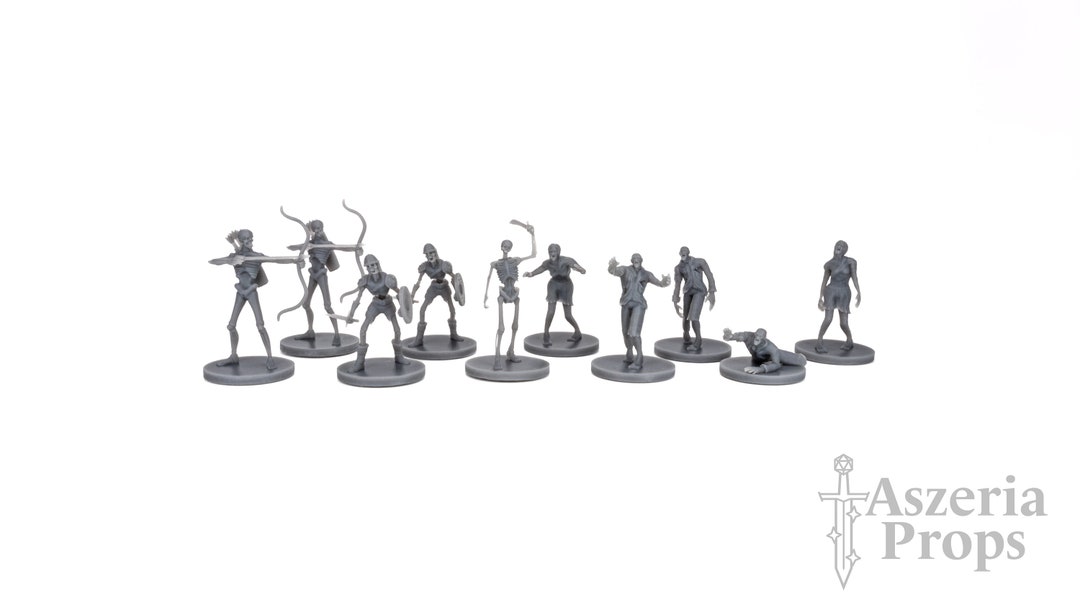 Undead Dnd Miniature Variety (set of 10) Skeleton Dnd Miniature, Zombie ...