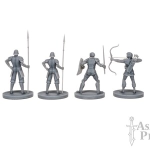 City Guard Dnd Miniatures (set of 6) 3D Printed Guard Miniatures, Dnd ...