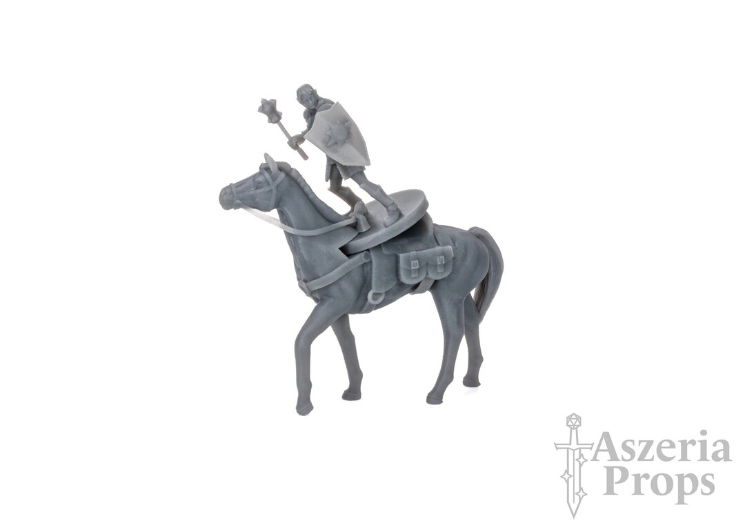 Riding Combat Horse Mounts (set of 5) W/ Miniature Slot, Dnd Mini Mount ...