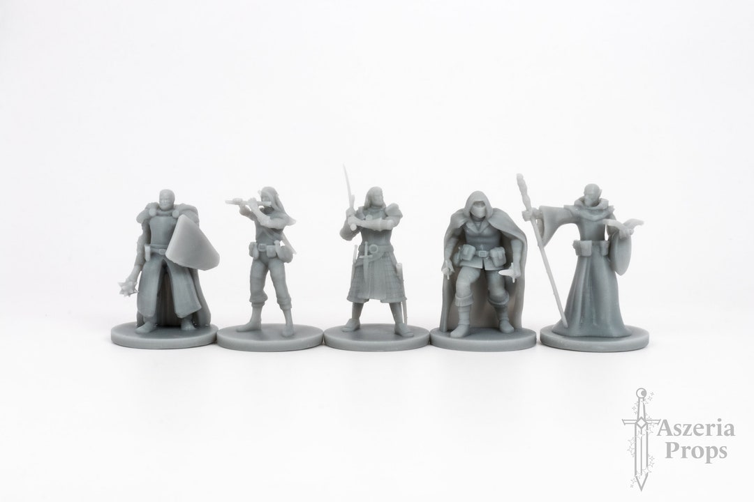 masculine-dnd-miniatures-set-of-5-adventurer-dnd-minis-etsy