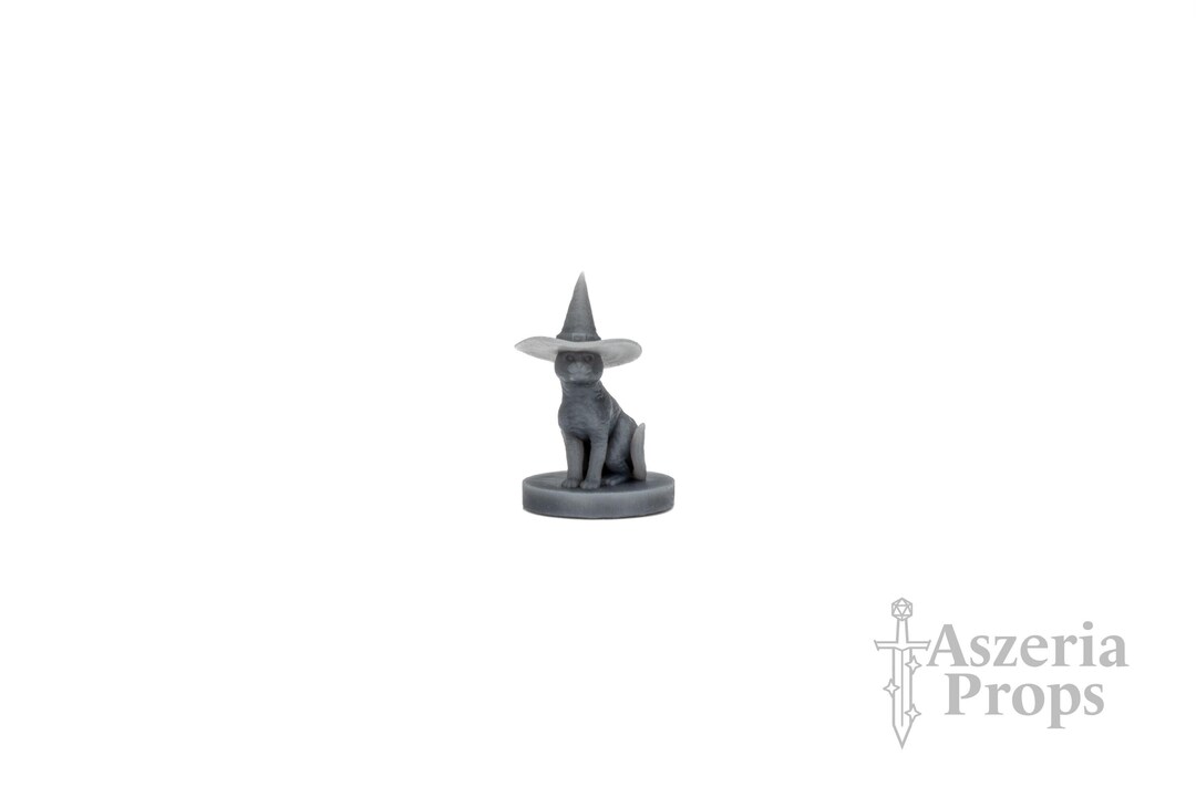 Witch Cat Dnd Miniature, Familiar Cat, Magical Cat Mini, Cat Wearing ...