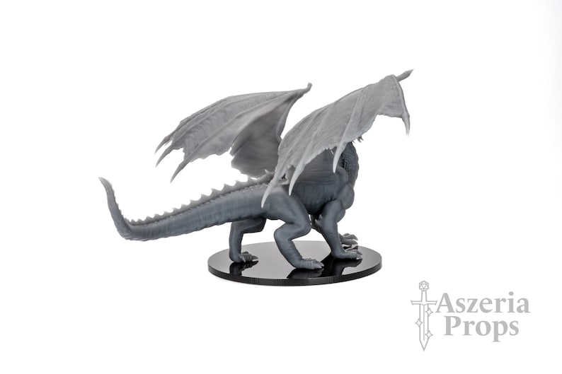Adult Red Dragon Miniature, TTRPG Dragon Huge Creature Size Miniature ...