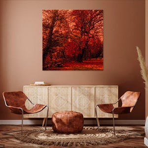 When Fall Comes in Red : Art on Metal Print - Etsy