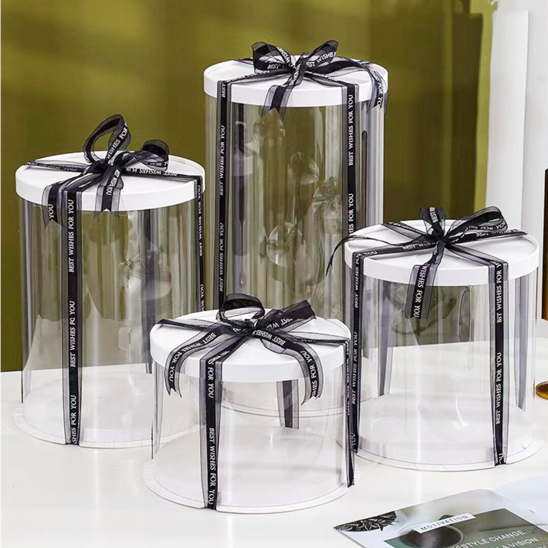 6 Sizes to Choose Extra Large and Tall Round Clear Cake Box Big See ...