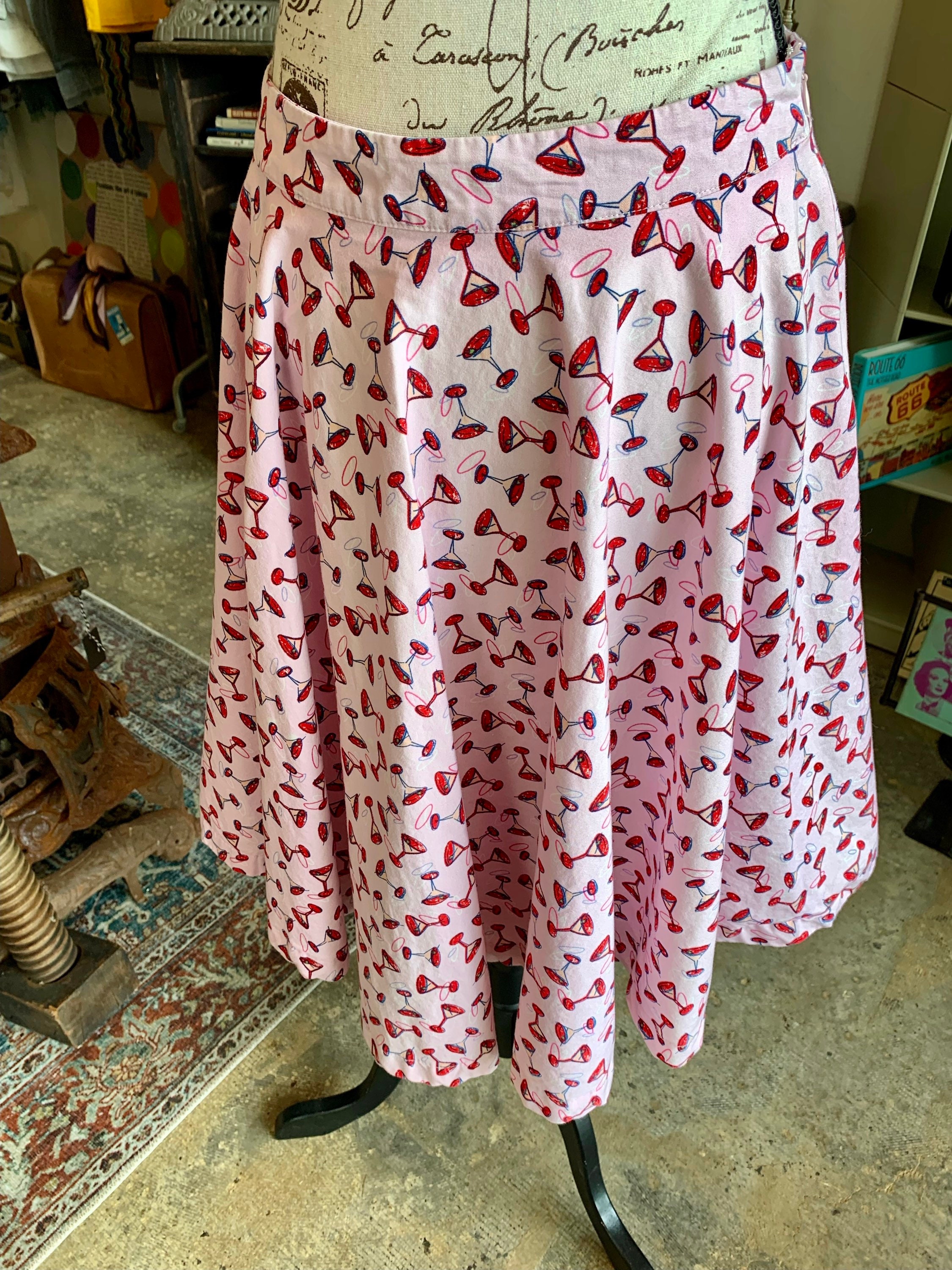 Retro Lindy Bop Pink Martini Circle Skirt Modcloth Full - Etsy