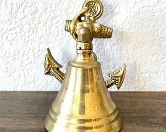 Antique Brass Anchor Bell - Etsy