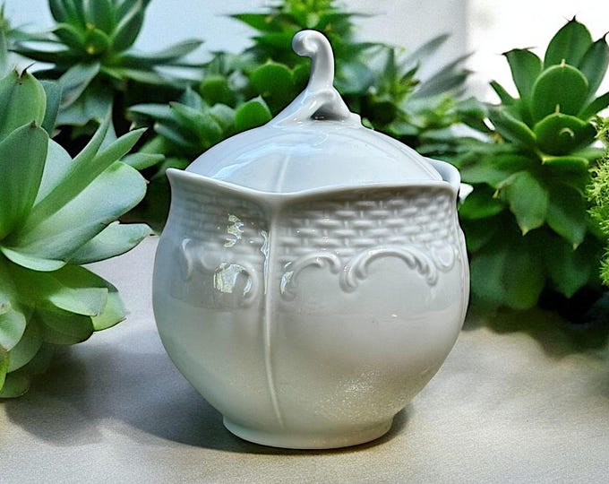 Vintage German Porcelain Jar With Lid. Collectible, White, Original ...