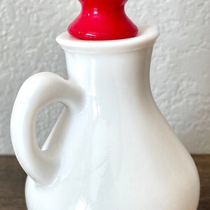 Mini Glass Bottle or Pitcher. Avon, Strawberries and Cream, Milk Glass ...