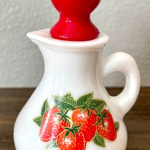 Mini Glass Bottle or Pitcher. Avon, Strawberries and Cream, Milk Glass ...