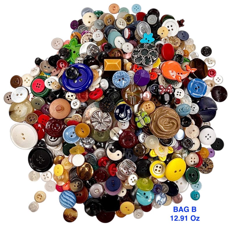 12+ Oz Mixed Bulk Button Lot - Clean - Upcycled - Vintage and New - Etsy