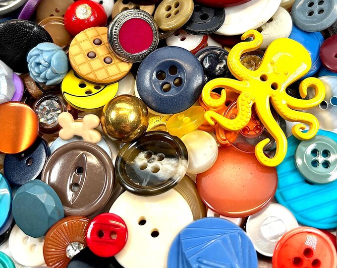 Glass Button Assortment. 45 Colorful Vintage Glass Buttons for DIY ...