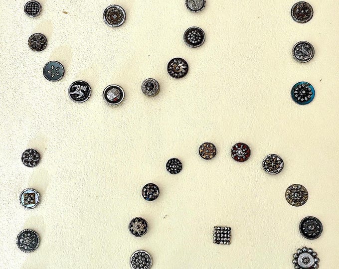 Antique Cut Steel Buttons on Display Card! Original Display, Mounting ...