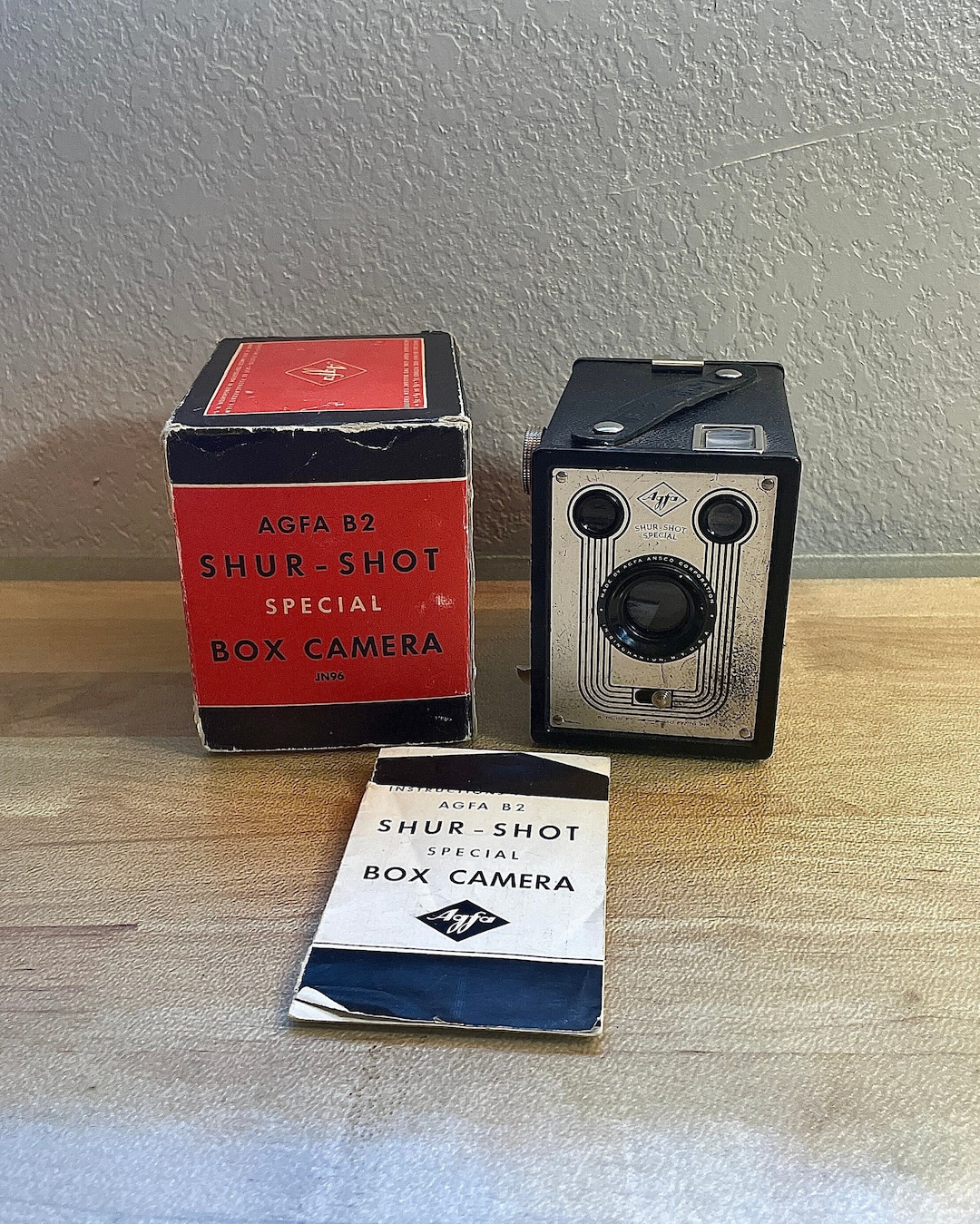 Film Box Camera. Vintage Ansco Agfa B2 Shur Shot Special Box Camera ...
