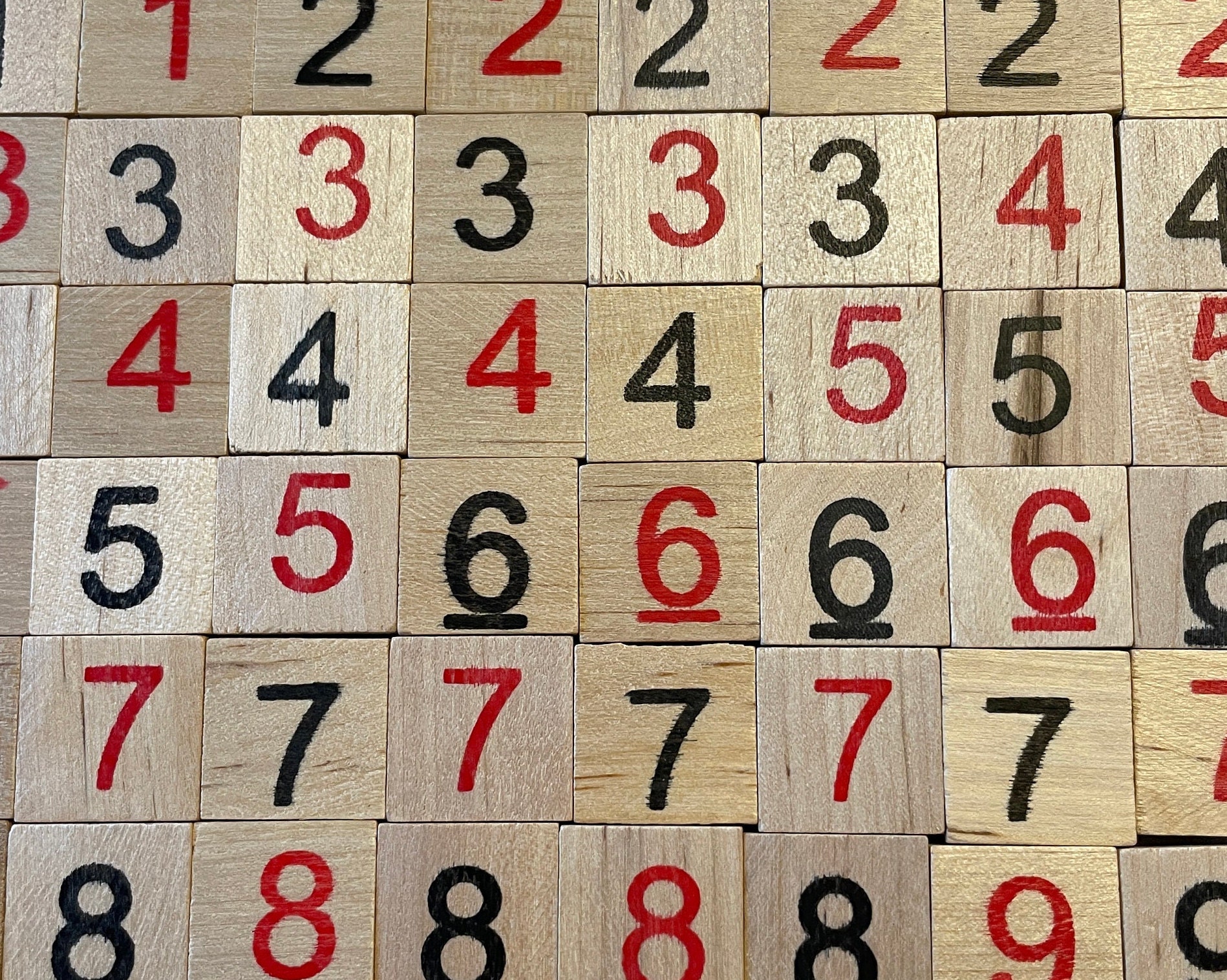 Wooden Number Scrabble Like Tile Set 58 Vintage Wood Numbers - Etsy