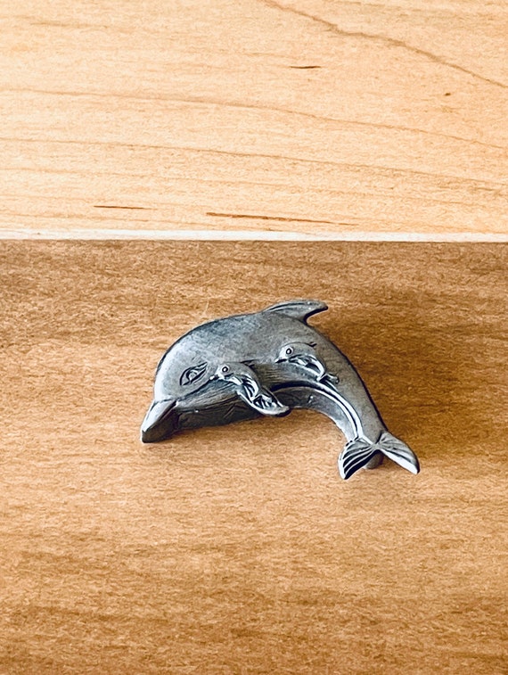 Vintage Torino Pewter Dolphin Gem