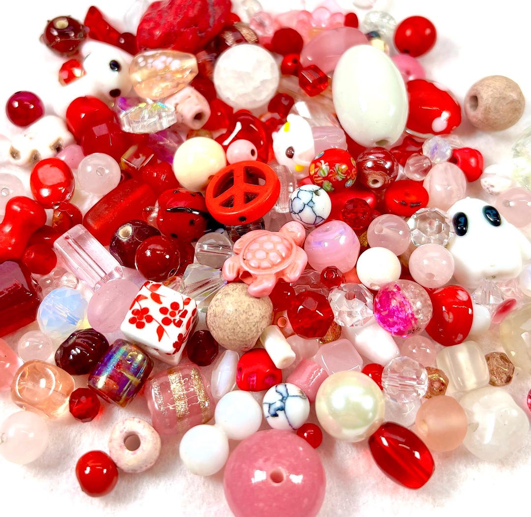Diyers Bead Mix. Upcycled Gemstone Glass Crystal Lot.mixed Bead Lot ...