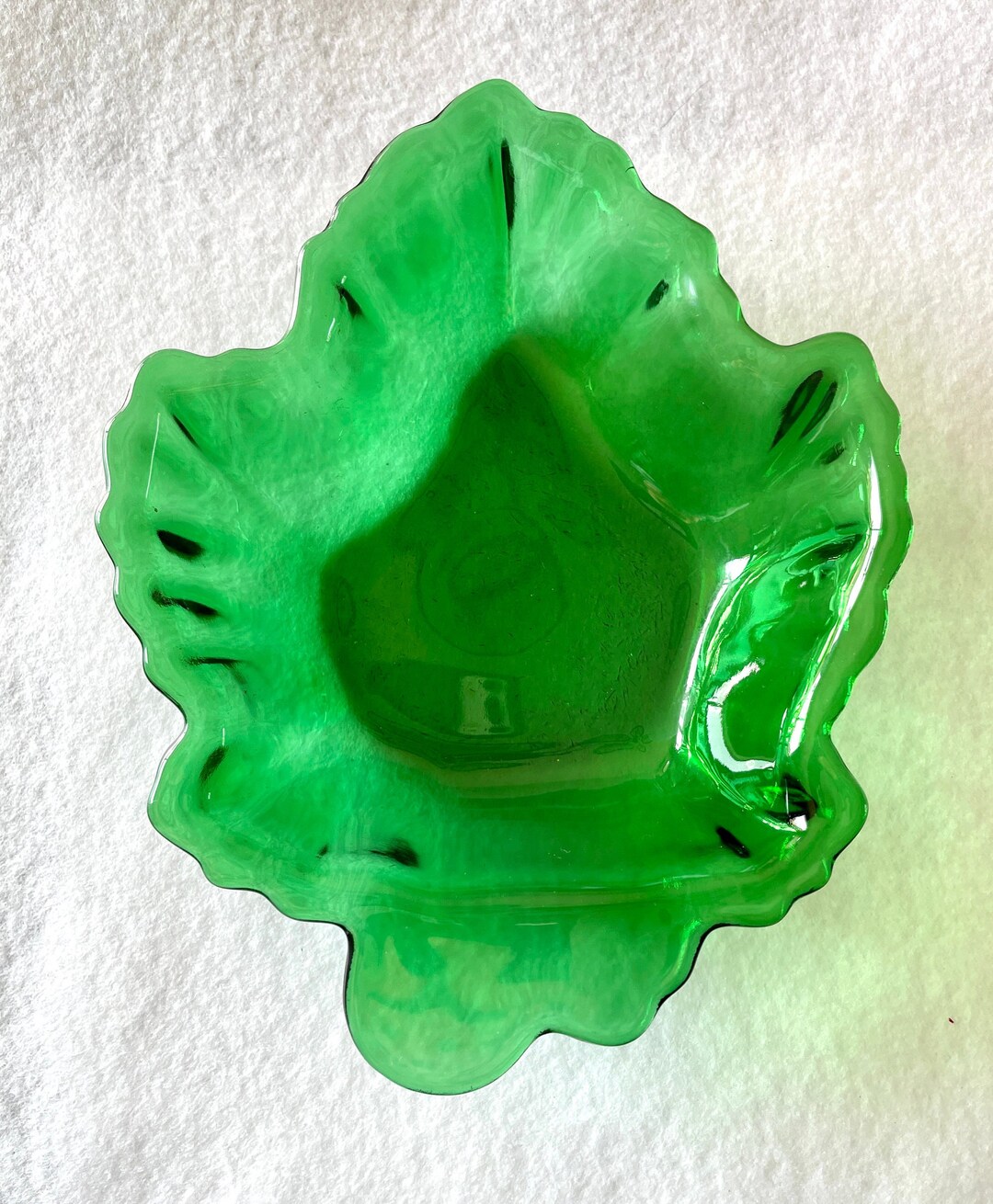 Green Glass Trinket Dish. Vintage Anchor Hocking 1950s Kitchen Decor ...