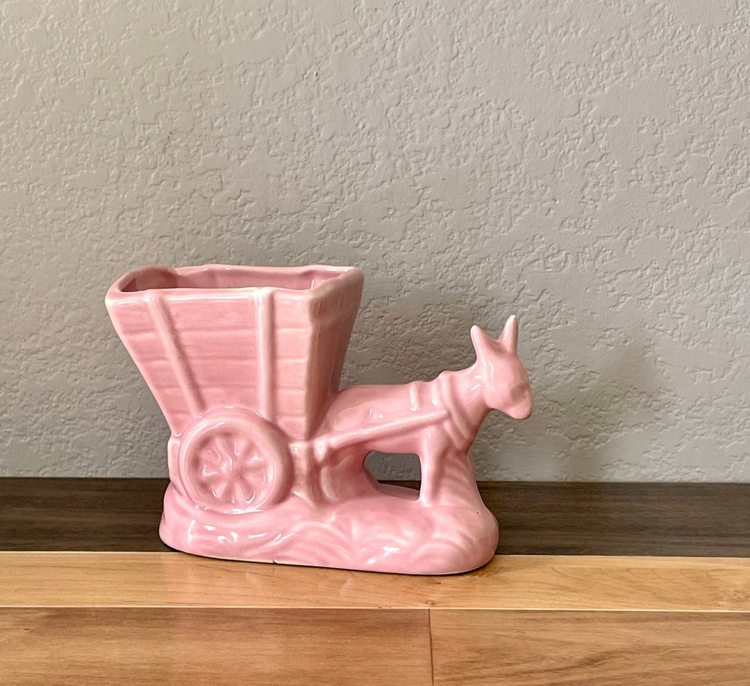Succulent Planter! Vintage Cameron Clay Pottery Pink Donkey Planter ...