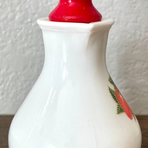 Mini Glass Bottle or Pitcher. Avon, Strawberries and Cream, Milk Glass ...