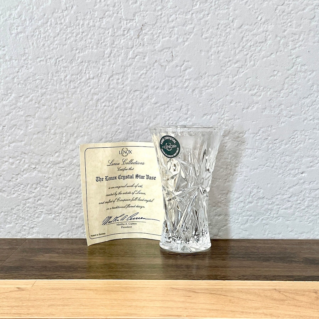 Lenox Crystal Vase. Lenox Star Vase. Small Glass Bud Vase Fine Crystal ...