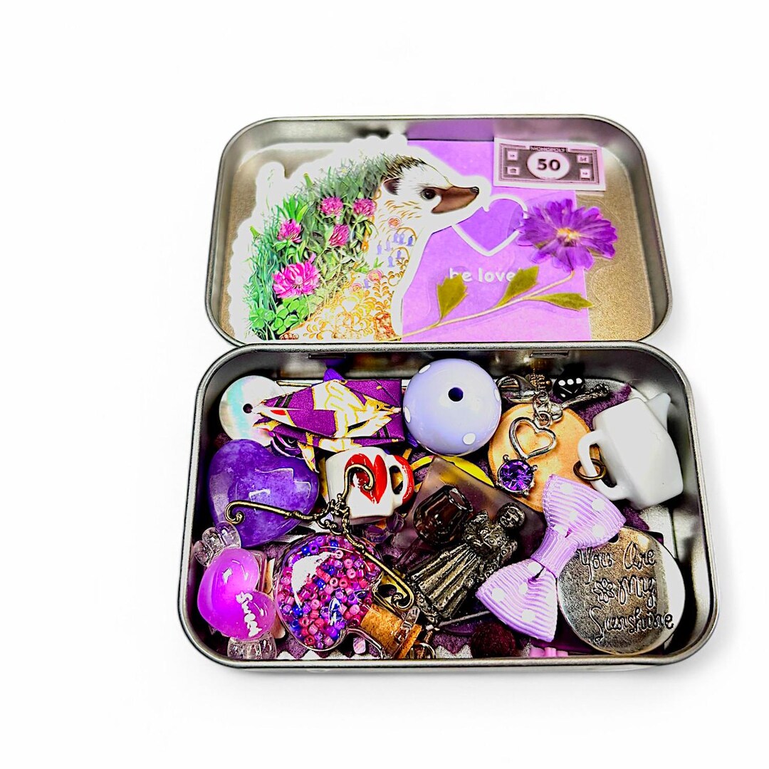 Unique Mini Collection. 40 Vintage / New Trinkets in Mystery Tin! Tiny ...