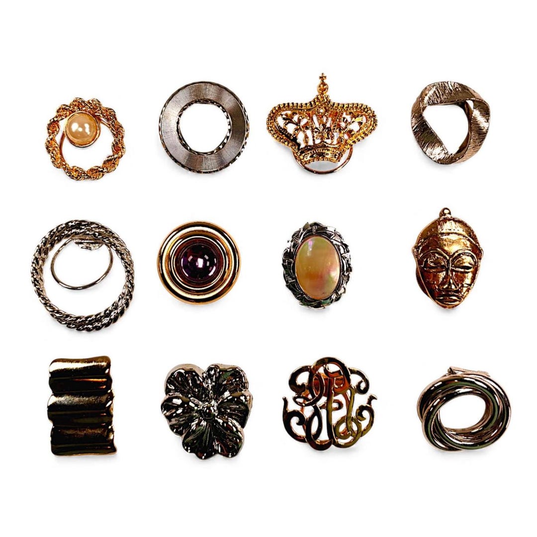 12 Scarf Clips - Mixed Vintage and Newer - Bulk Set - Etsy
