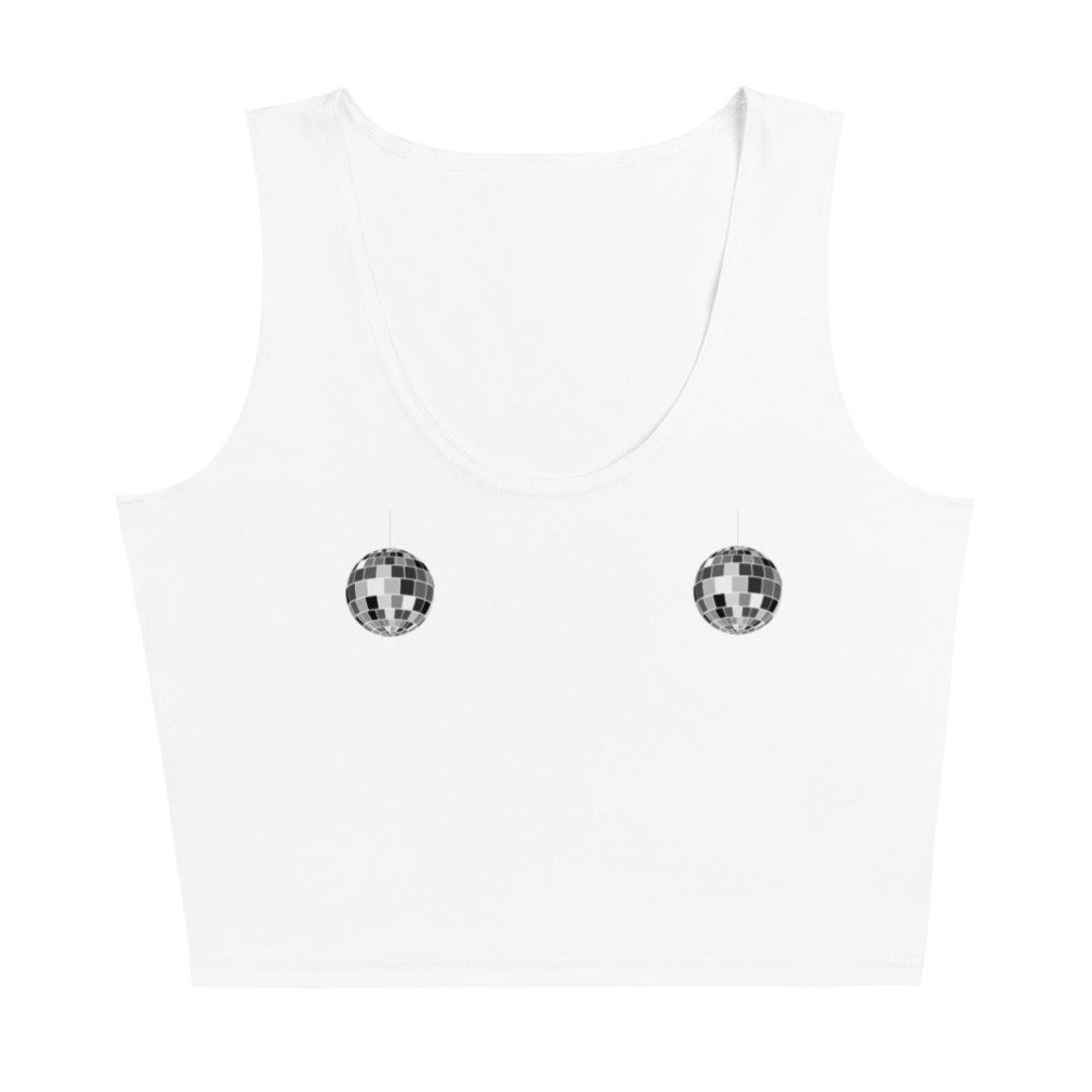 Disco Ball Tini Nips Cute Crop Tank - Etsy