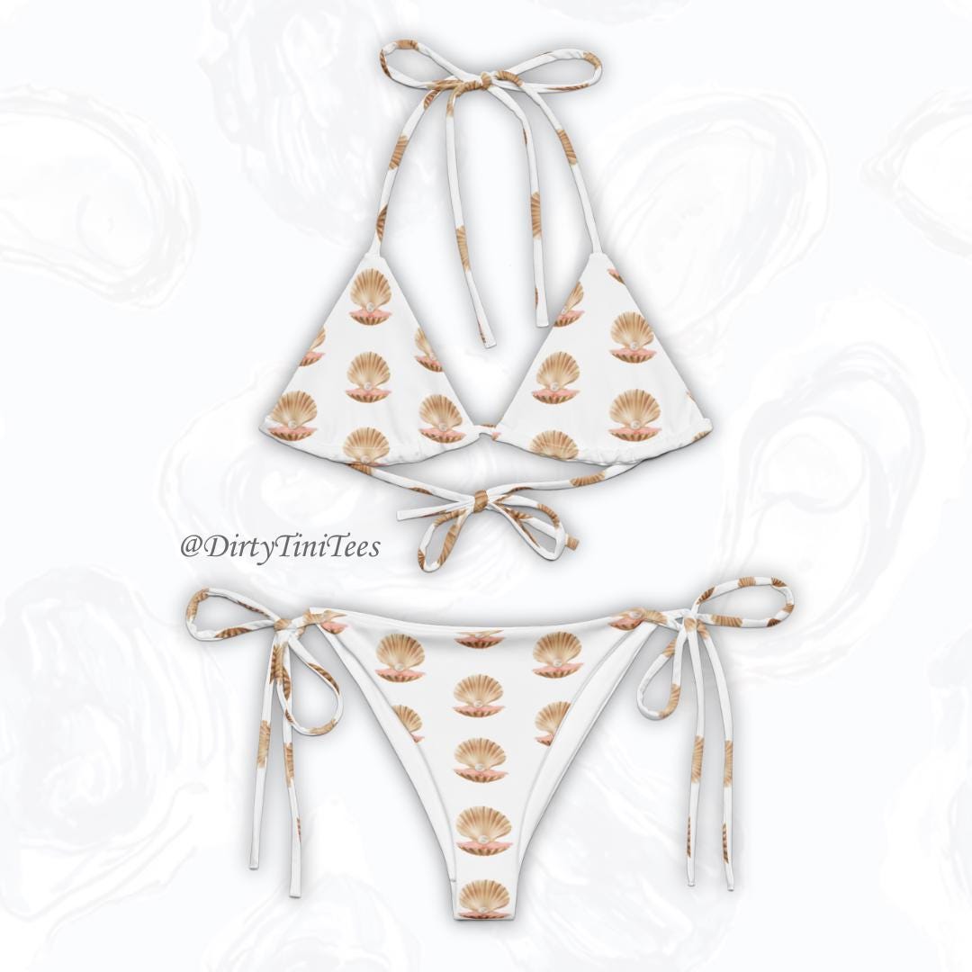 Oyster String Bikini Pearl Clamshell Summer Cocktail Beach Wear ...