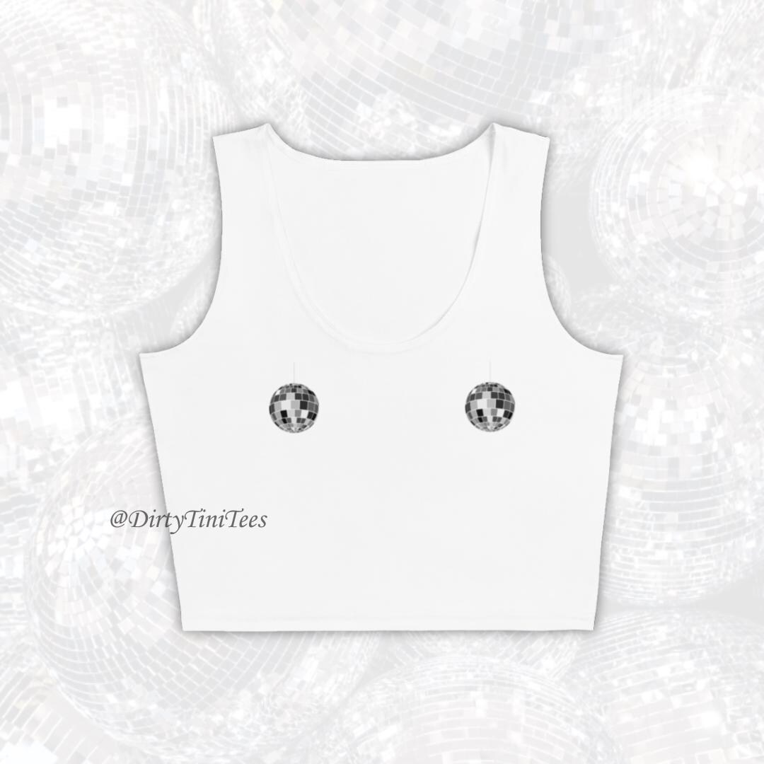 Disco Ball Tini Nips Cute Crop Tank - Etsy