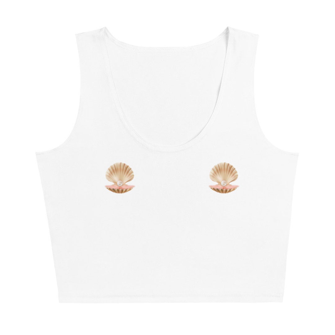 Oyster Clam Seashell Nips Shell Crop Top - Etsy