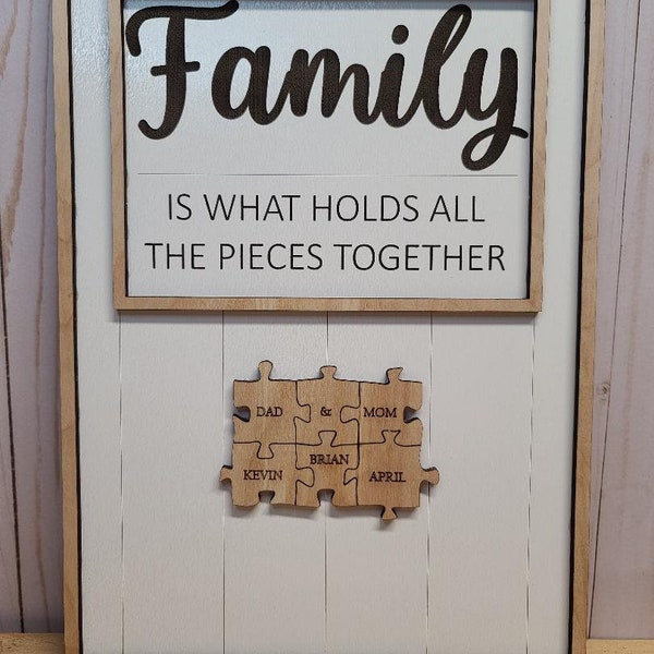 Family Puzzle Piece Sign - Etsy