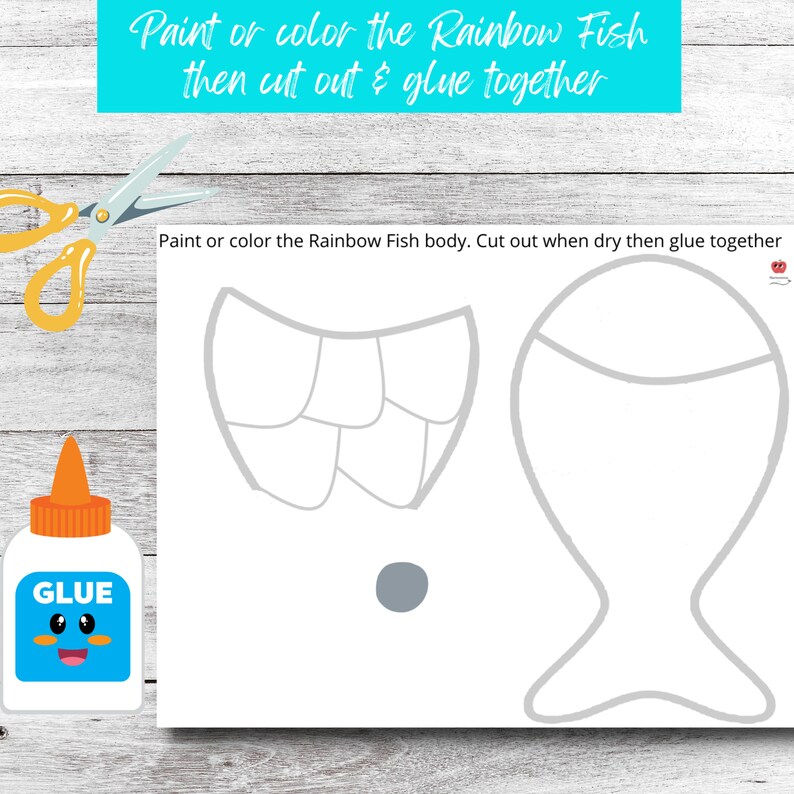 Rainbow Fish Craft: Painting & Scissor Skills Activity (digital ...